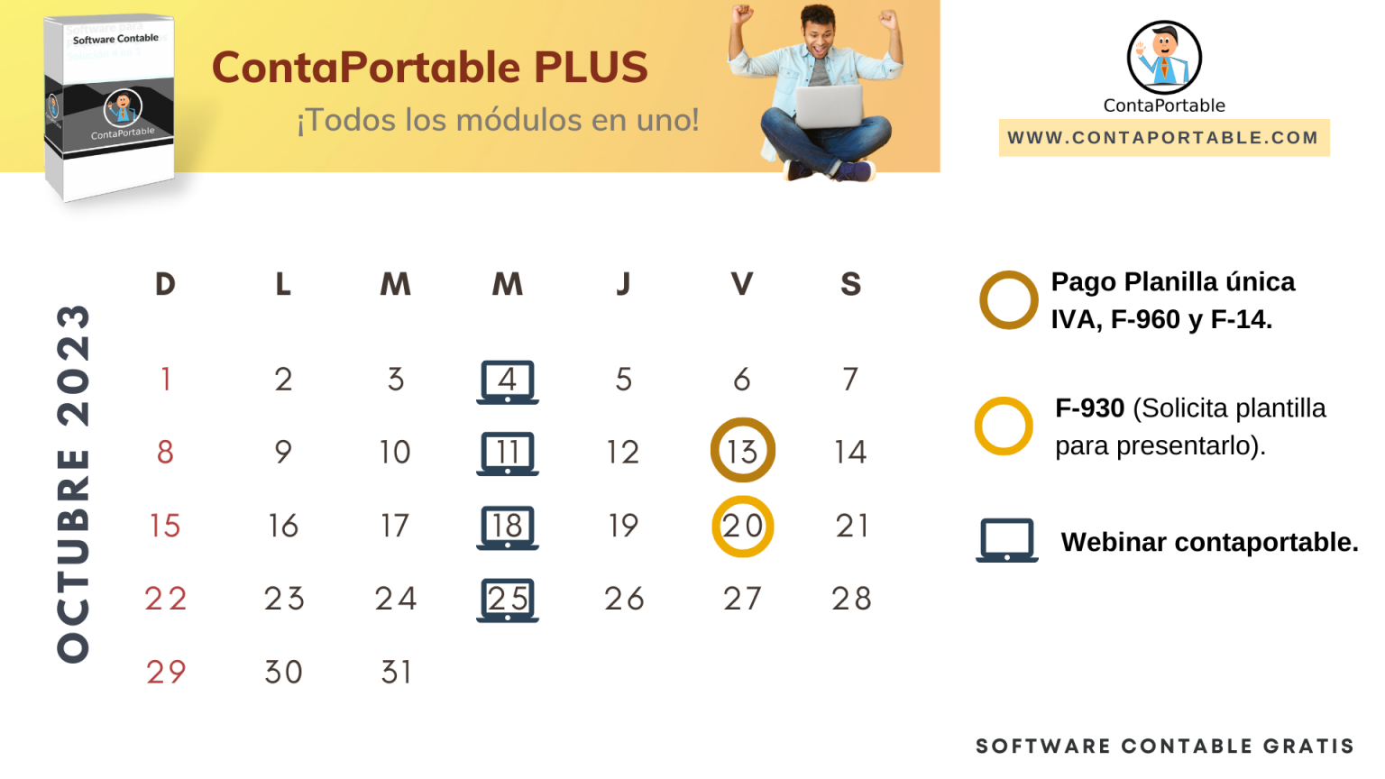 Calendario 2023 de planillas Previsionales ISSS, AFP, IPSFA y otros. – Contaportable