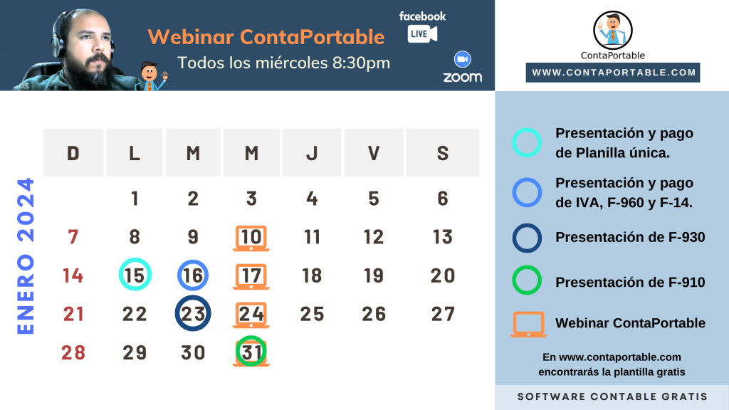 Calendario 2024 De Presentación De Iva F 14 Isss Afp Y Otros